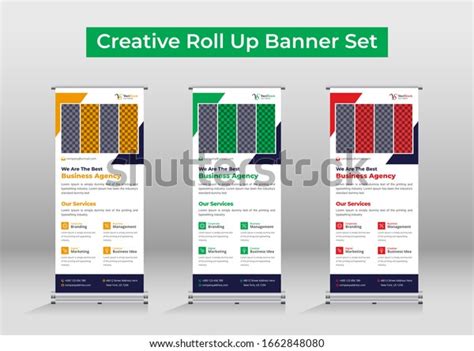Professional 롤 업 배너 템플릿 설계 스톡 벡터로열티 프리 1662848080 Shutterstock