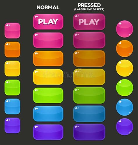 Game Buttons Set Stock Vector Illustration Of Button 65979373