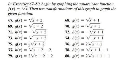 Solved In Exercises 6780 Begin By Graphing The Square Root Chegg Com