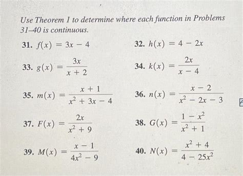 Solved Use Theorem To Determine Where Each Function In Chegg
