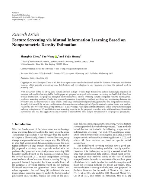 pdf feature screening via mutual information learning based on