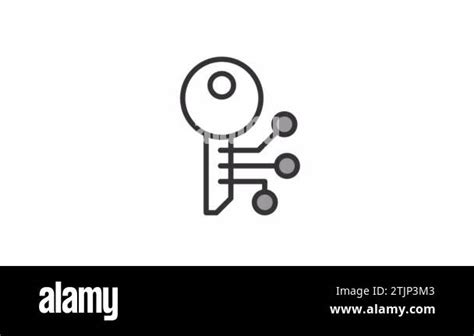 Animated Cryptography Linear Icon Encoded Information Cybersecurity Private Data Encryption