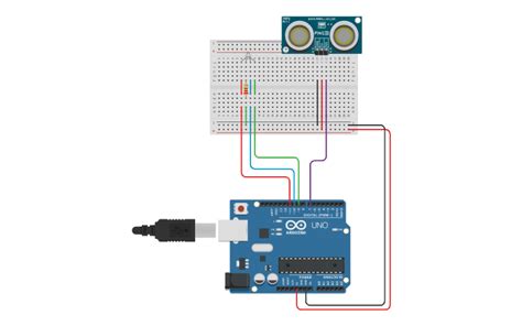Circuit Design Sensore Di Distanza Tinkercad