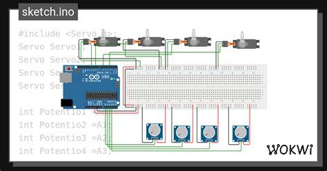 Robotic Arm Wokwi Esp32 Stm32 Arduino Simulator