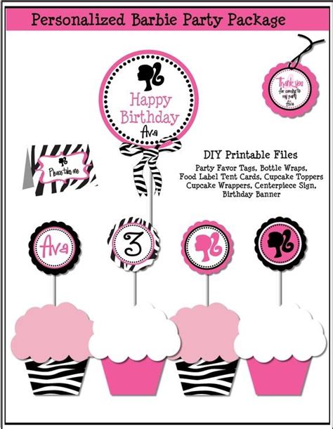 Barbie Party Vintage Barbie Silhouette By Partypapercreations 1495
