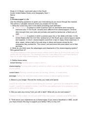 Apex Learning Study Sheet 6 Pdf Study 2 3 3 Study Land And Labor In The South Guide United