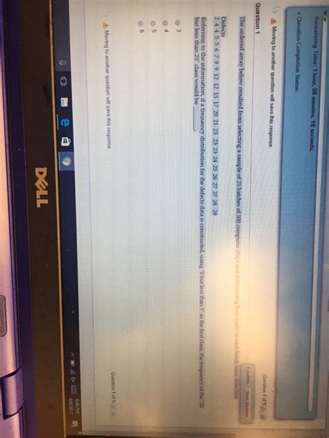 Solved The Ordered Array Below Resulted From Selecting A