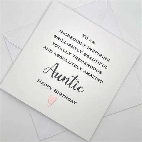 Auntie Birthday Card Aunt Aunty Auntie Handmade Personalised Etsy