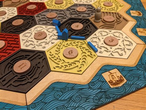 Custom Engraved Settlers Game Board Deluxe 3d Catan Set Etsy