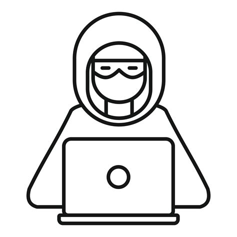 Hacker Man Icon Outline Style 14541792 Vector Art At Vecteezy
