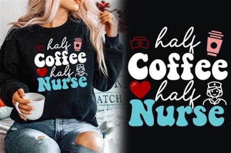 Half Nurse Half Coffee Svg Tshirt Design Gráfico Por Almamun2248
