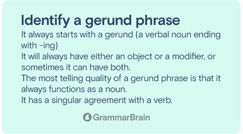 What Is A Gerund Phrase Definition Examples Grammar Grammarbrain