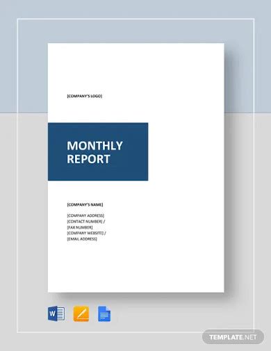 Monthly Report Examples To Download