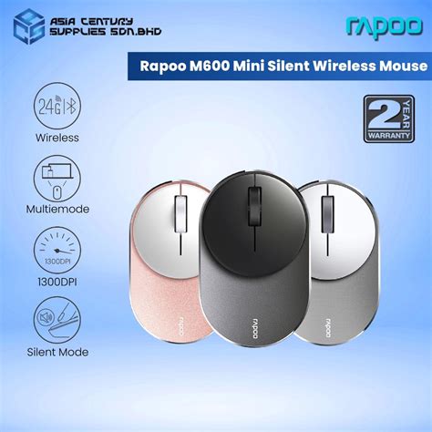 Rapoo M Mini Silent Multi Mode Wireless Mouse Rapoo Pink Mouse Rapoo Mouse Rapoo Mini