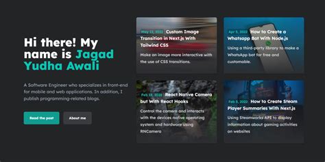 GitHub Jagadyudha Jagad Dev My Personal Website Built With Next Js Tailwind CSS And Mdx