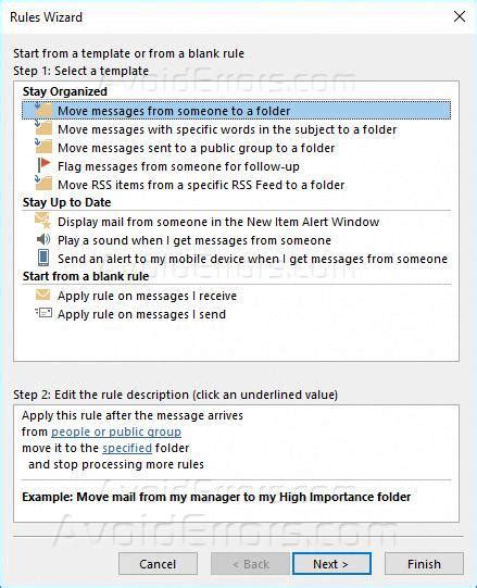How To Create Email Move To Folder Rule In Outlook AvoidErrors