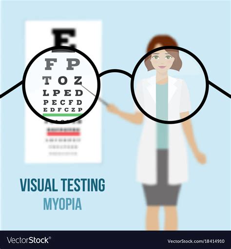 Eye Vision Test Myopia Royalty Free Vector Image