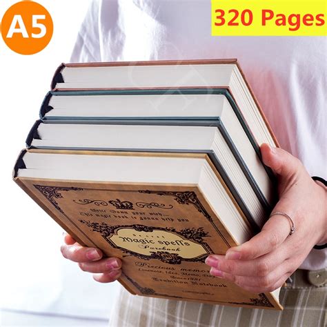 A5 Retro Hard Cover Notebook 320pages Thick Writing Notepad College