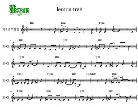 lemon tree 单簧管谱 雅筑清新个人博客 雅筑清新乐谱