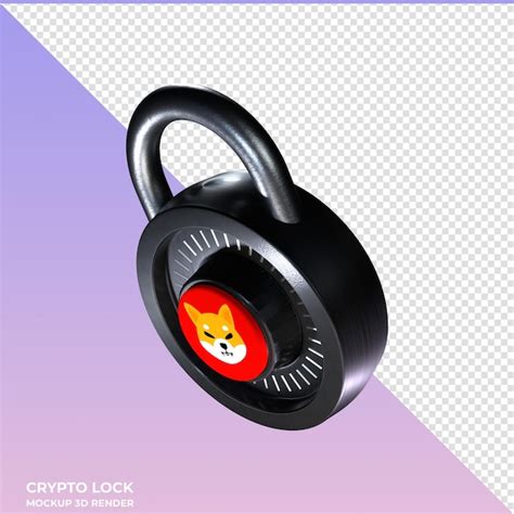 Premium Psd Crypto Lock Shiba Inu Shib 3d Icon
