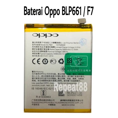 Jual Baterai Oppo BLP661 Oppo F7 A3 BLP 661 Batre Battery Batrai Shopee Indonesia