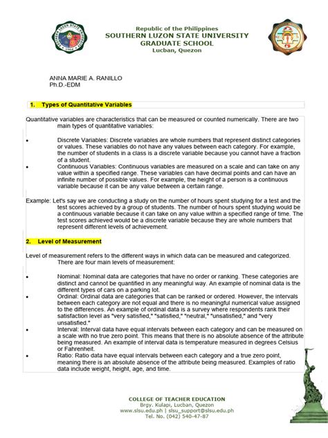 Dissertaion Activity Pdf Level Of Measurement Mean