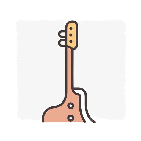 핑크 기타와 목 아이콘 벡터 흰색 배경에 기타 목을 묘사한 직계 아이콘 플랫 아이콘 및 드리블에 의한 벡터 일러스트 비핸스