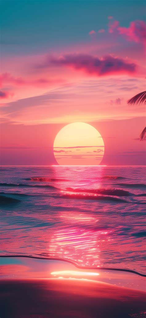 1125x2436 Synthwave Palm Trees Iphone Xs Iphone 10 Iphone X Hd 4k Wallpapers Images Backgrounds
