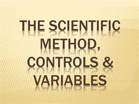 scientific method controls and variables