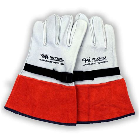 Mitchell Instrument 12 Inch High Voltage Leather Glove Protectors Size 11