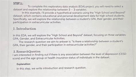 solved step 1 to complete this exploratory data analysis