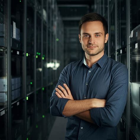 Chief Technology Officer Inside A Data Center Premium Ai Generated Image