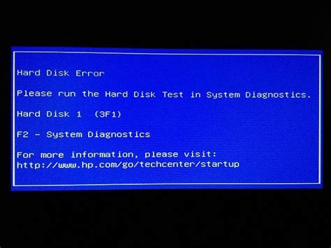 boot up hard disk error but always passes test hp support community