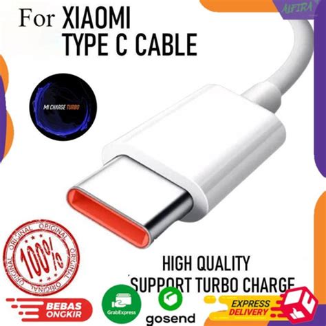 Jual Kabel Data For Xiaomi ORI Type C TURBO CHARGE A Kabel Data Jakarta Barat