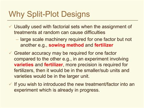 Split Plot Design With Example From The Agriculture Field Pdf