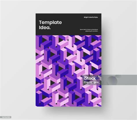 생생한 엽서 디자인 벡터 개념입니다 현대 모자이크 타일 책 표지 템플릿입니다 0명에 대한 스톡 벡터 아트 및 기타 이미지 0명 A4 용지 개념 Istock