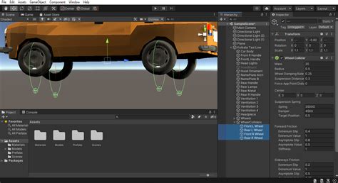 please help sub wheel colliders r unity tutorials