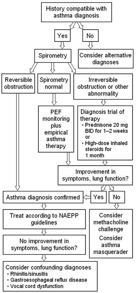 Asthma Diagnosis Algorithm Pef Peak Expiratory Flow Bid Bis In Die Download Scientific