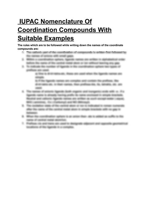 Solution Iupac Nomenclature Of Coordination Compounds With Suitable