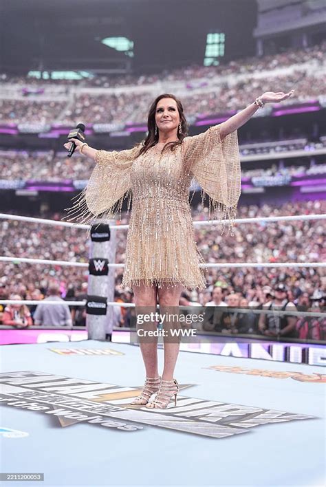 Stephanie Mcmahon Looks On During Wrestlemania 41 Sunday At Allegiant