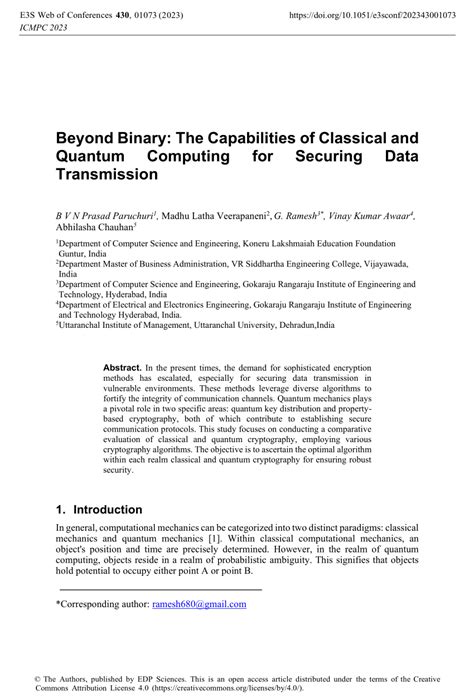 Pdf Beyond Binary The Capabilities Of Classical And Quantum