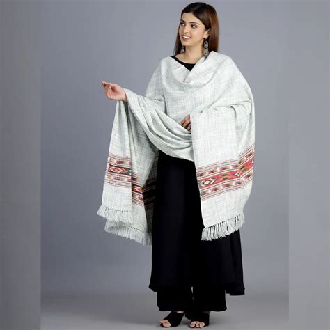 Womens Hand Woven Wool Kullu Shawl Handicraft Palace