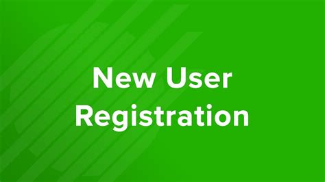 New User Registration Tutorial Youtube