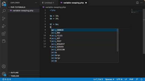 Swapping Variable Value In Php With And Without Temp Variable Youtube