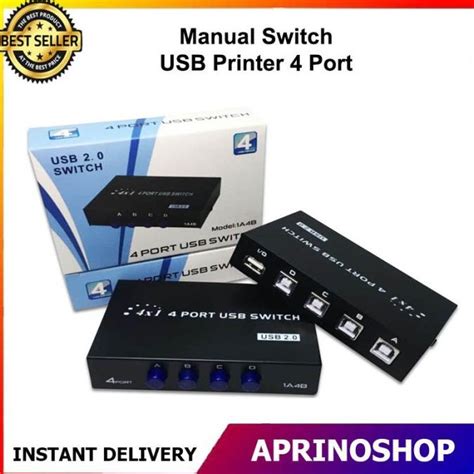Jual Usb Printer Switch 4 Port Hub Usb 2 0 Printer Sharing 1 In 4 Out Shopee Indonesia