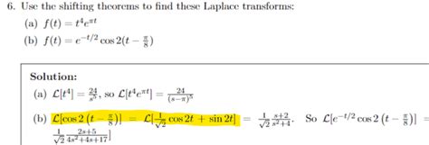Use The Shifting Theorem To Find The Laplace Transform • Physics Forums