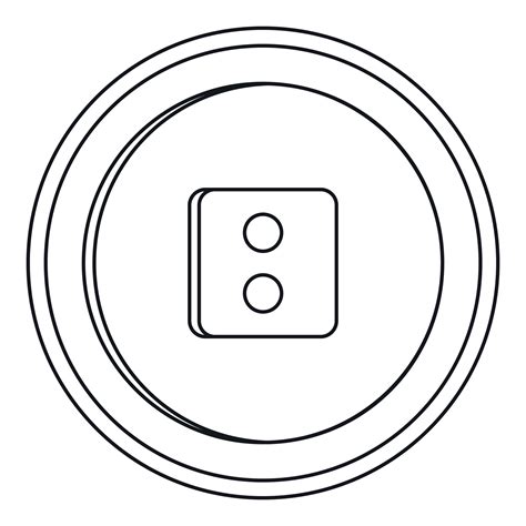 Round Button Icon Outline Style 15096789 Vector Art At Vecteezy