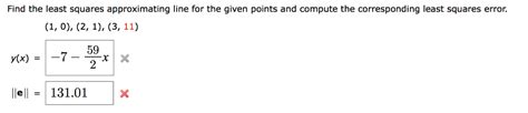 Solved Find The Least Squares Approximating Line For The Chegg
