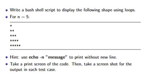 Solved Write A Bash Shell Script To Display The Following Chegg Com