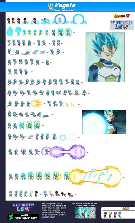 Super Saiyan Blue Vegeta Whis Ulsw Sprite Sheet By Songoku0911 On